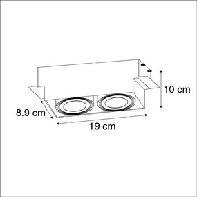 Sada 6 zapuštěných bodových světel bílých GU10 naklápěcí bez rámečku 2-světlo - Oneon