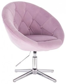 LuxuryForm DESIGN Křeslo VERA VELUR na stříbrném kříži - levandule
