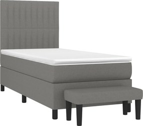 Box spring postel s matrací tmavě šedá 100 x 200 cm textil 3136734
