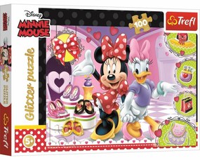 Trefl Třpytivé puzzle Minnie a Daisy, 100 dílků