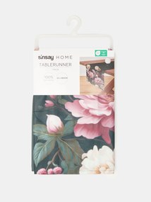 Sinsay - Běhoun na stůl s květinovým motivem - šedá