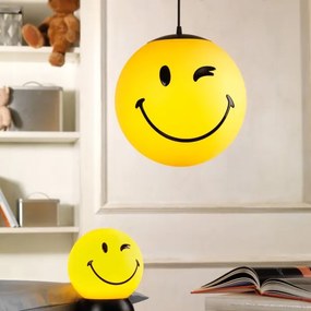 ONLI - Dětský lustr na lanku SMILEY 1xE27/15W/230V žlutá