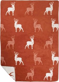 Béžovo-rezavý oboustranný pléd s jeleny Deer Rusty XL – 150*200*3 cm