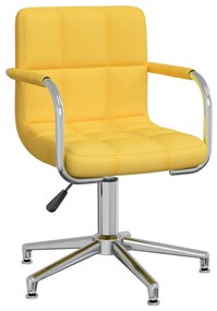 Otočná jídelní židle hořčicově žlutá textil 3088069