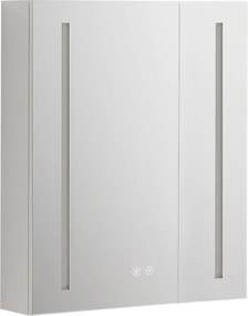 Mereo, Mereo Koupelnová galerka 60 cm, zrcadlová skříňka, stříbrná, MER-CN190