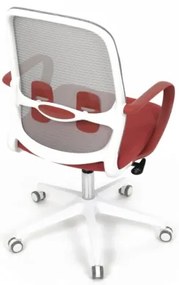 Kancelářská židle šedý MESH a červená plastový kříž houpací mech. KA-S425 RED