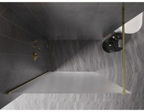 Mexen Kioto-X, sprchová zástěna 120 x 200 cm, 10mm sklo námraza, zlatý lesklý profil, 800-120-101-50-30-X