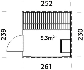 Sauna PALMAKO GRACE 5,3 m² outdoor Barva: Přírodní neošetřené dřevo