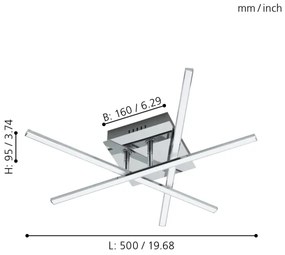 Eglo 95567 - LED stropní svítidlo LASANA 1 LED/13,2W/230V