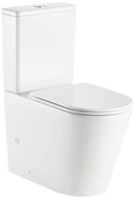 Mereo WC kombi vyvýšené 390 x 880 x 670 mm Smart Flush Rimless spodní/zadní odpad vč. sedátka keramika bílá VSD92T1