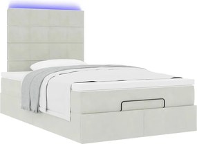 Osmanský rám postele s matracemi světle šedá 120x200cm samet 3314312