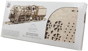 Ugears 3D dřevěné mechanické puzzle Parní lokomotiva 4-6-0 s tendrem