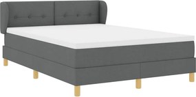 Postel s boxspringem s čelo Tmavě šedá 140 x 190 cm textil 3340207