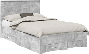 Rám postele s čelo Betonově šedá 120 x 190 cm Kompozitní dřevo 3411335