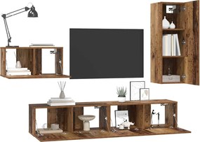 Sestava TV skříněk 4 ks Staré dřevo Kompozitní dřevo 3393261