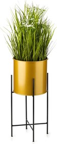 KOVOVÝ KVĚTINÁČ SE STOJÁNEM GLAMOUR 55X24 CM ZLATÁ/ČERNÁ