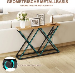 Costway 140 cm Konzolový stůl Farmhouse Entry Table s geometrickou kovovou