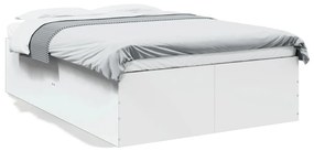 Rám postele bílý 135 x 190 cm kompozitní dřevo