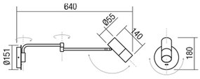 Redo 01-2368 nástěnná lampa Pivot bílá, GU10, 64cm