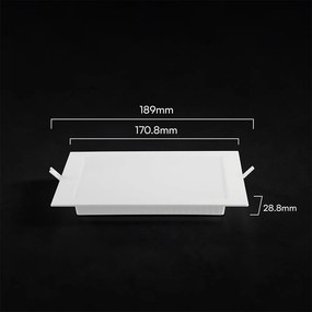 LED Solution Bílý vestavný LED panel hranatý 170 x 170mm 12W CCT Economy+ 104836