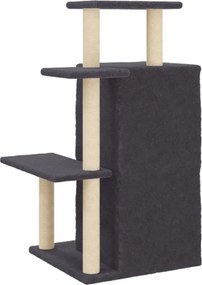 Škrabadlo pro kočky se sisalovými sloupky tmavě šedé 97 cm 172114