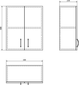 Aqualine Simplex Eco koupelnová skříňka horní 60 x 60 x 24 cm bílá SIME535 Koupelny Bernold