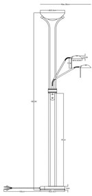 Globo 59020B -LED Stmívatelná stojací lampa LEONAS LED/20W/230V + LED/5,5W 3000K