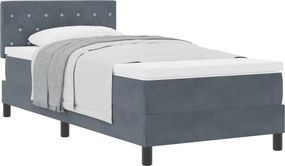 Postel s boxspringem s matrací Tmavě šedá 90 x 200 cm samet 3339081