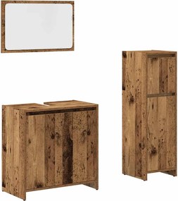 3dílná koupelnová sestava old wood kompozitní dřevo 3328563