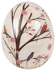 Dekorativní keramické vajíčko BIRDS IN NATURE Clayre &amp; Eef 6CE1647