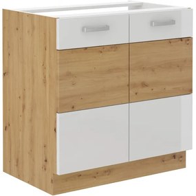 Kuchyňská skříňka Artisan 80 D 2F BB Barva dvířek bílá lesk