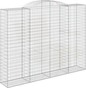 Klenuté gabionové koše 2 ks 300x50x220/240cm pozinkované železo 3146809