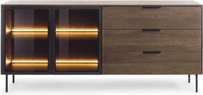Komoda C 181 2D3S + LED dub dunin + černá