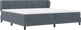 Postel s boxspringem s čelo Tmavě šedá 200 x 200 cm samet 3340407