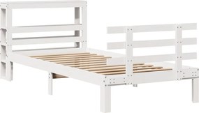 Rám postele s čelem bílý 75 x 190 cm masivní borovice 3306097