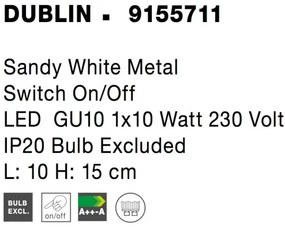Designové bodové svítidlo Dublin B 10 bílé