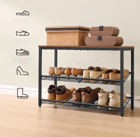 Botník Vasagle Melas 53 cm černý/hnědý