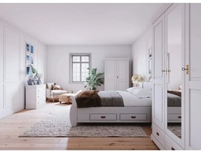 Massive home | Postel z bílého borovicového dřeva Toscania 160 cm