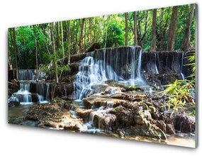 akrylový obraz Vodopád Les Příroda 100x50 cm