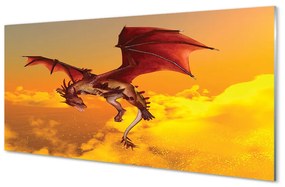 akrylový obraz Zataženo oblohy drak 125x50 cm