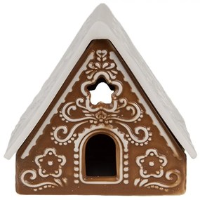 Porcelánový svícen perníková chaloupka Gingerbread House - 8*7*7 cm