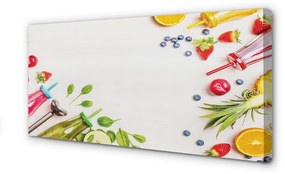 Obrazy na plátně Koktejly lahví brčka špenát 125x50 cm