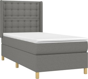 Box spring postel s matrací a LED tmavě šedá 80 x 200 cm textil 3139150