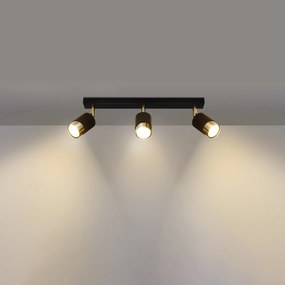 Sollux Lighting Stropní svítidlo NERO 3 černé/zlaté