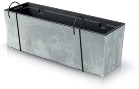 PROSPERPLAST Závěsný truhlík - URBI CASE W Beton Effect Rozměr: 58x18 cm, Barva: beton