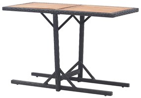 Zahradní stůl černý masivní akáciové dřevo a polyratan - Default Title