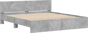 Rám postele s čelem a LED osvětlením betonově šedý 180 x 200 cm 3207591
