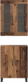 Vysoký bufet 2 ks Staré dřevo 69,5 x 34 x 180 cm 3394521