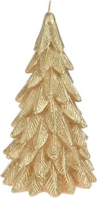 Vánoční svíčka Stromeček ve zlaté barvě 12 cm
