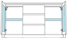 MONTANA s | komoda K2D | 140 cm | lefkas/smooth grey